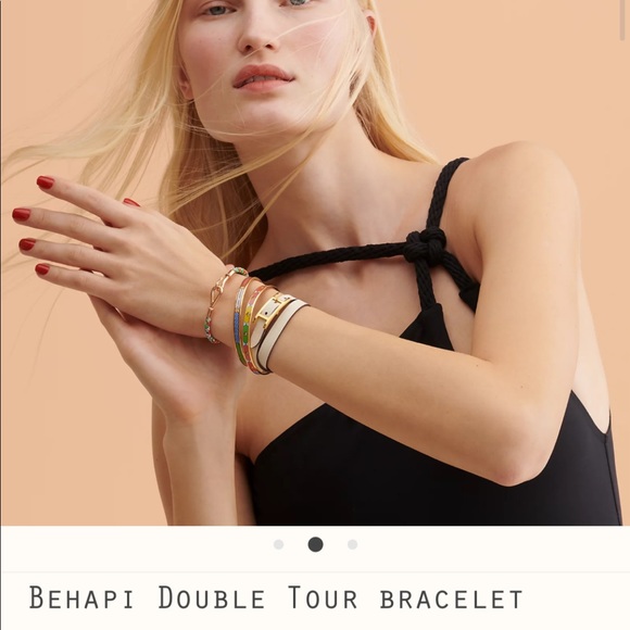 Hermes | Jewelry | Herms Behapi Double Tour Bracelet Leather Strap With Gold Hardware | Poshmark